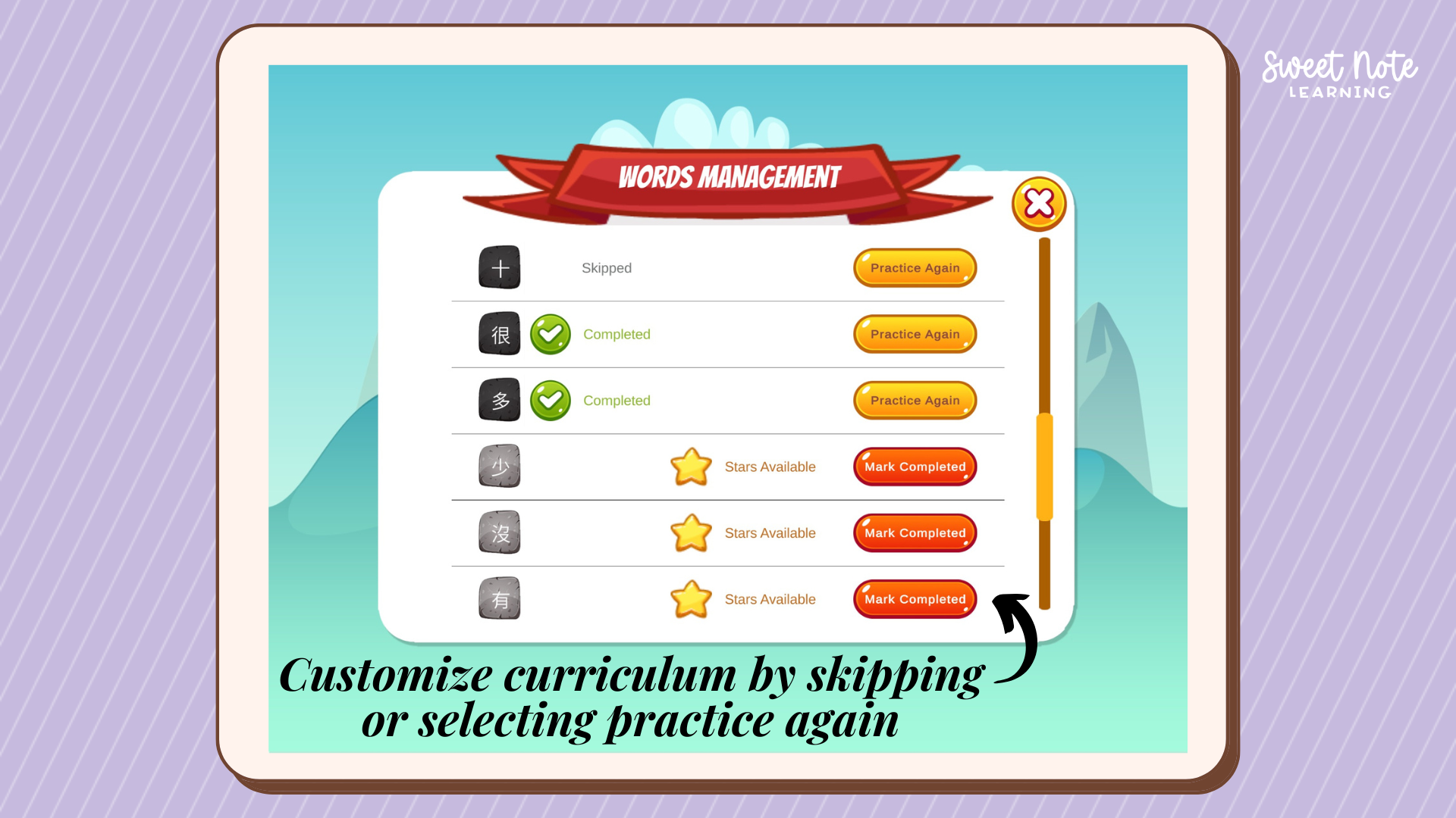 Maomi Stars: Chinese Character Learning Game